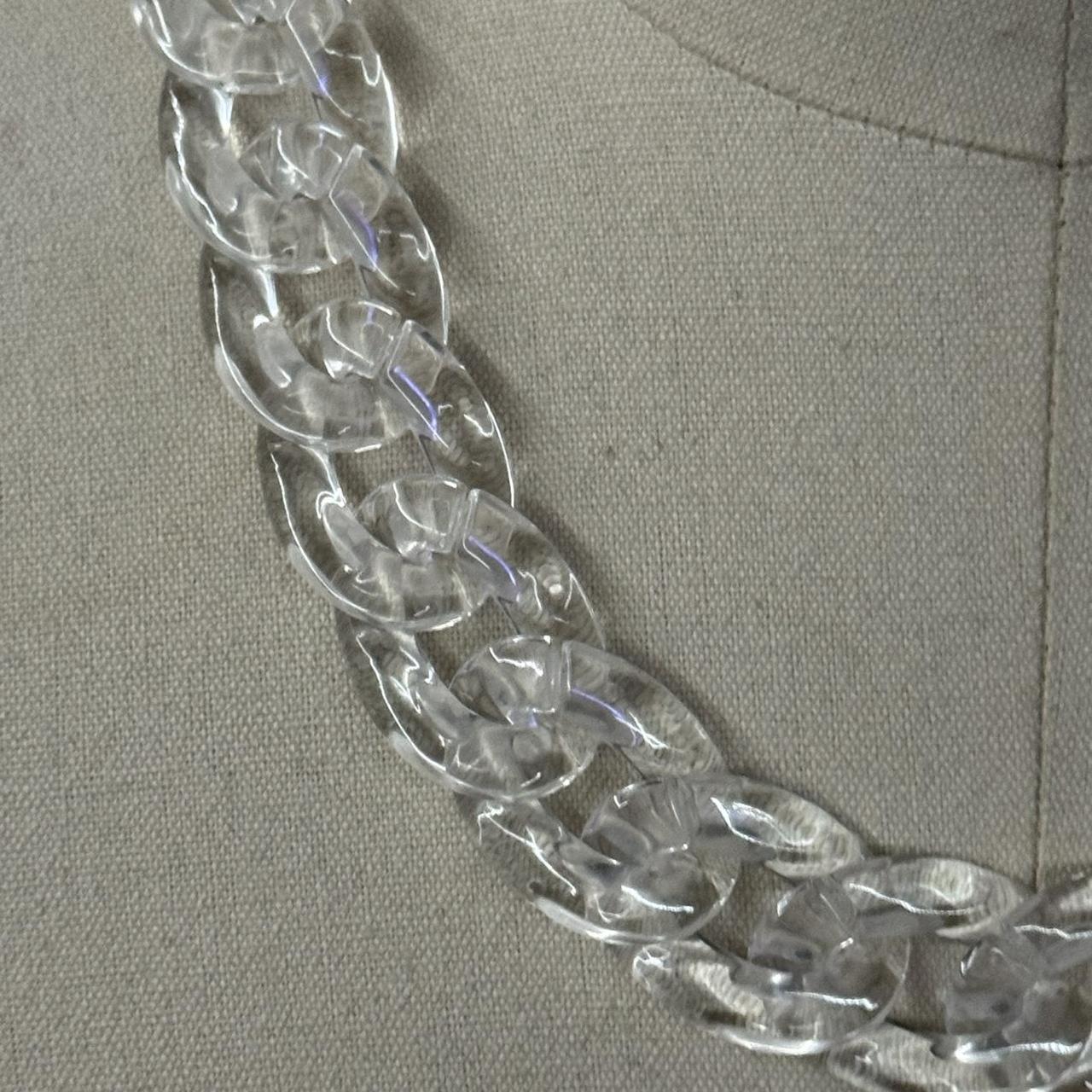 Chunky cuban clear acrylic chain with screw on... | Depop