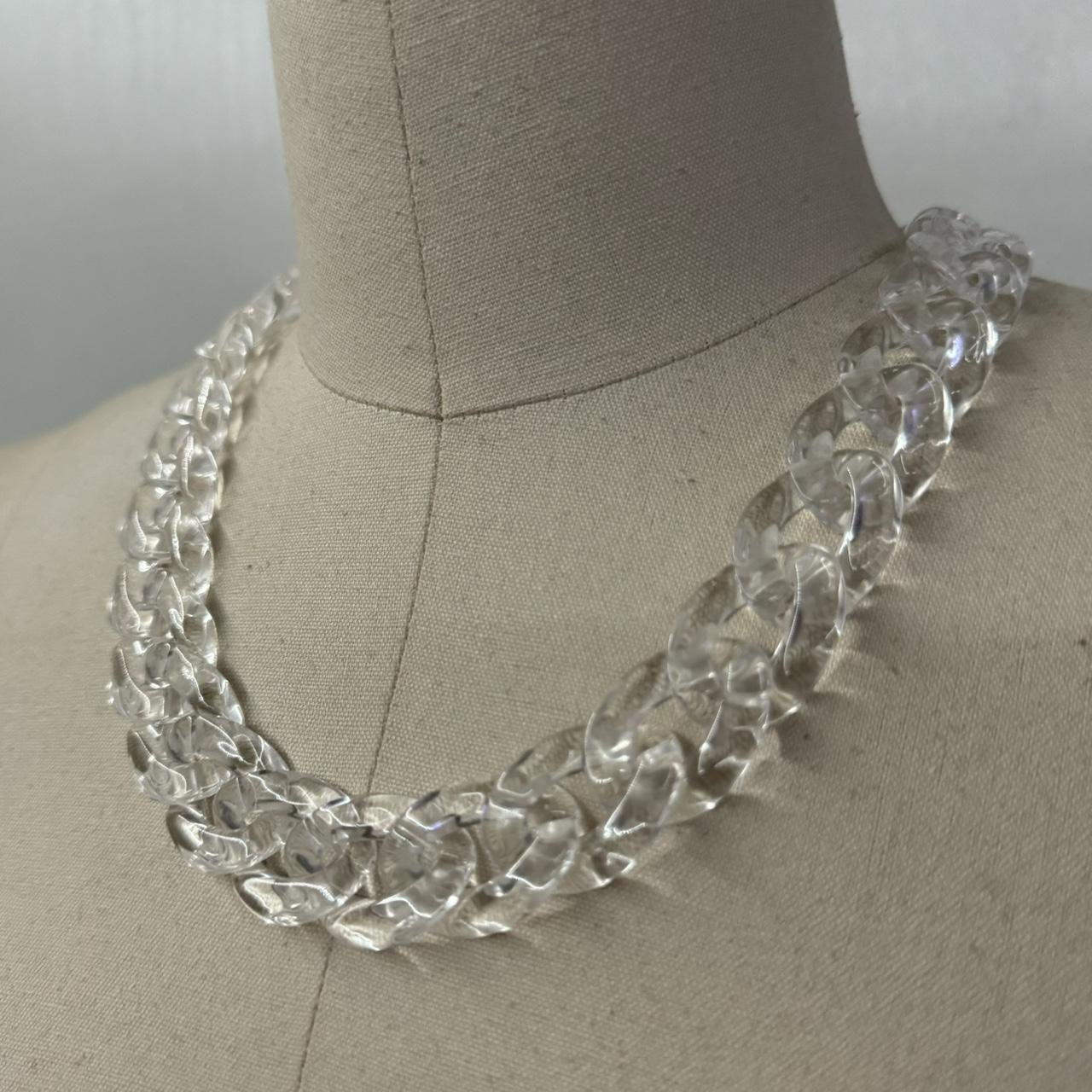 Chunky cuban clear acrylic chain with screw on... | Depop