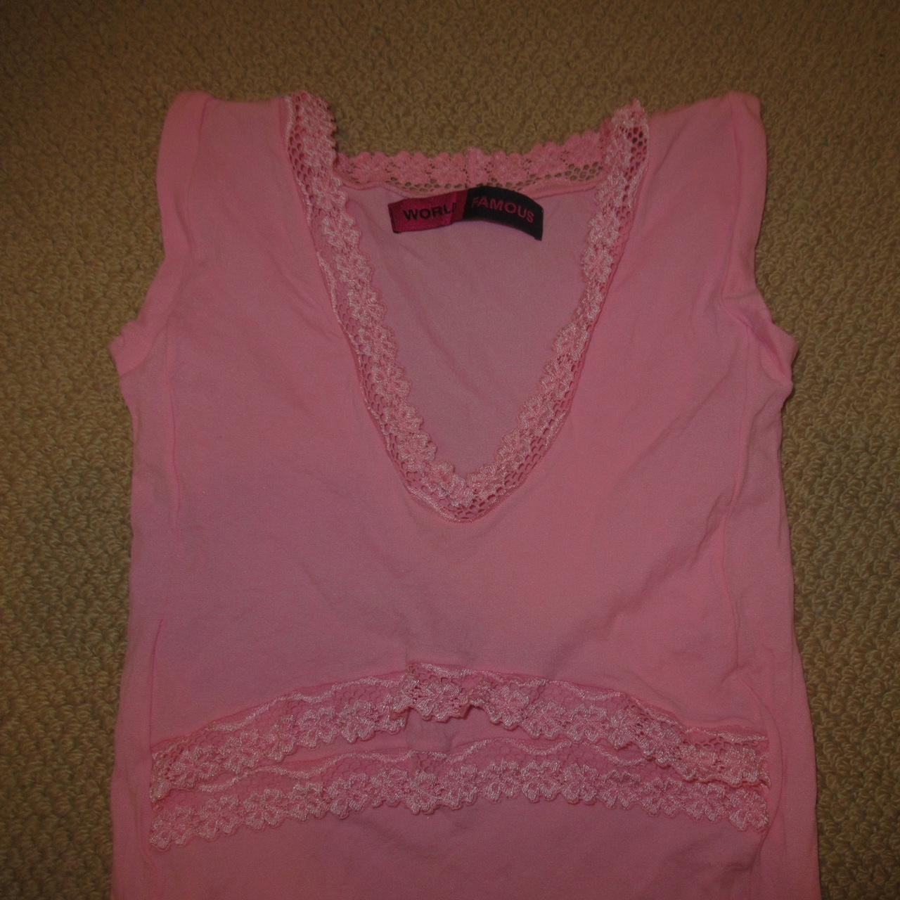 World famous pink singlet top Recommend size 4-8 - Depop