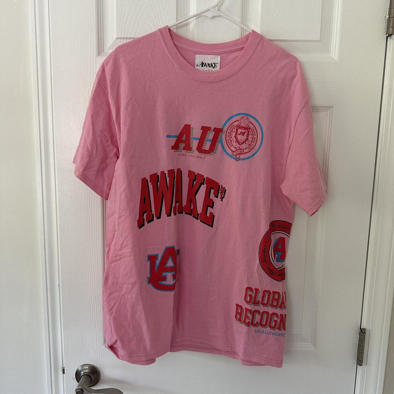 Awake NY Men's Pink T-shirt | Depop