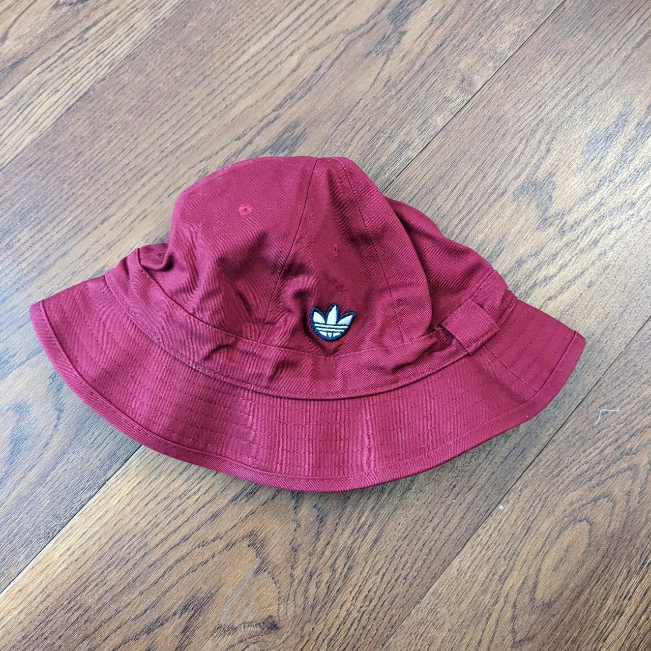 Authentic adidas red Burgundy bucket hat. Perfect... - Depop