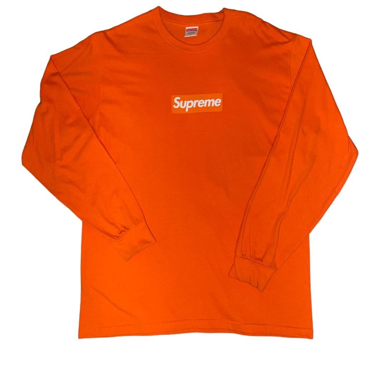 Orange supreme long sleeve size large - Depop