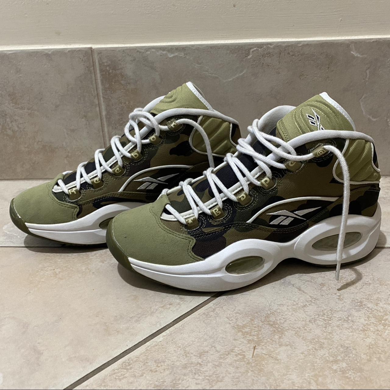 Reebok Question Mid mita sneakers X Bape 1st Camo... - Depop