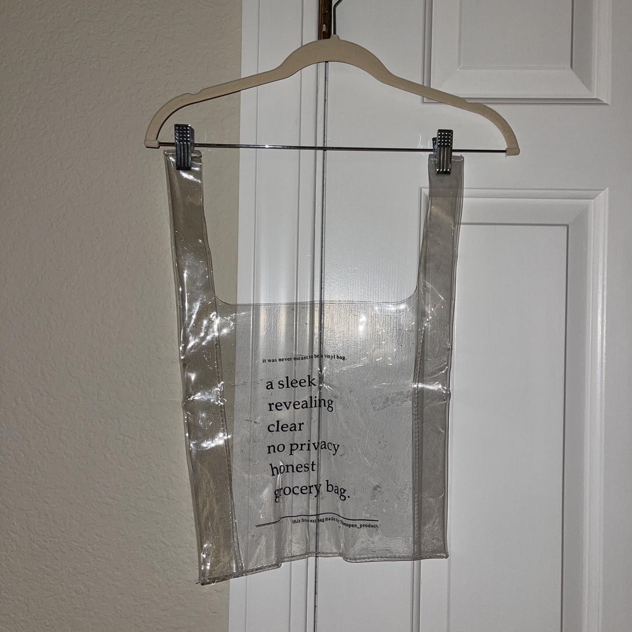 clear vinyl plastic shopper bag by... - Depop