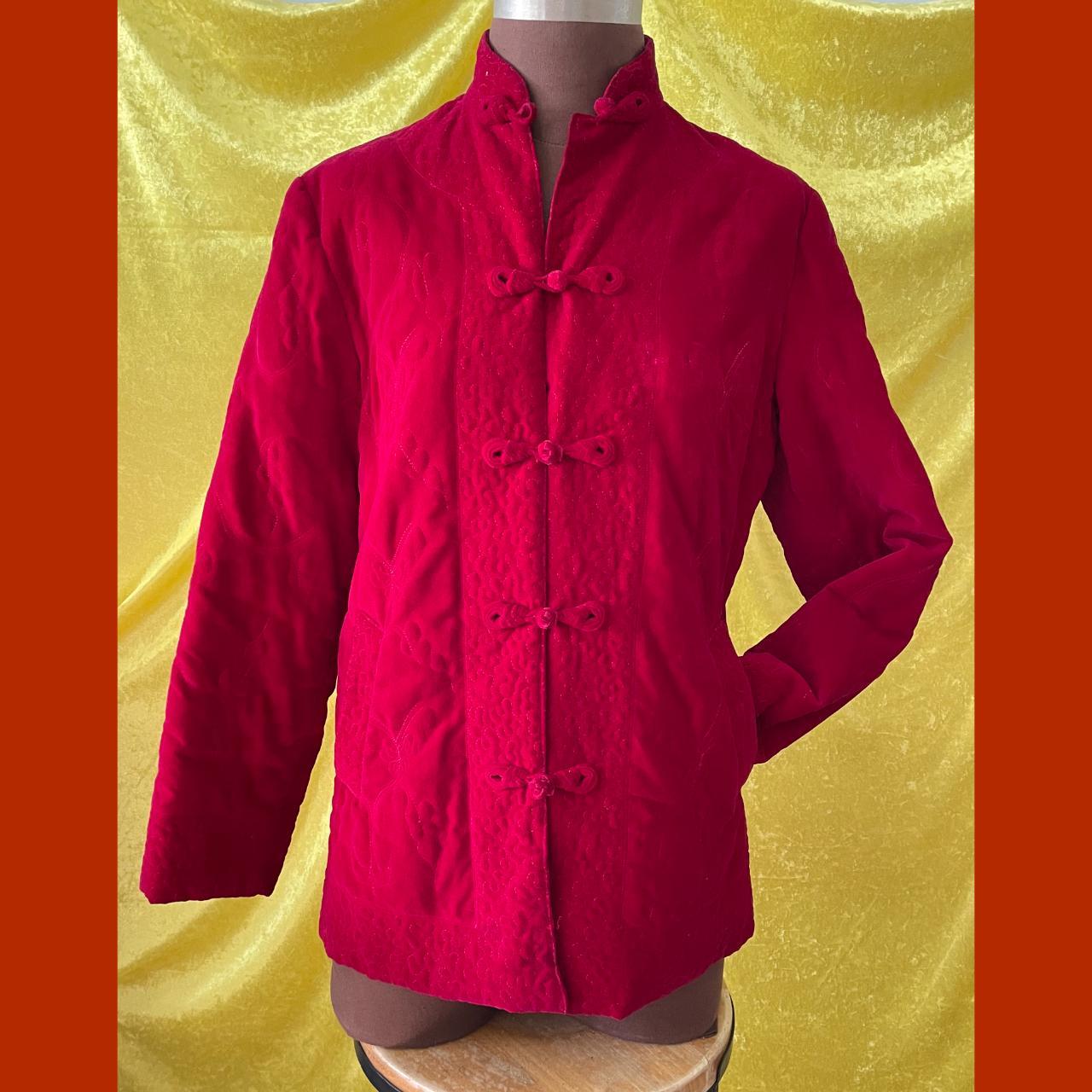 Quilted jacket with frog closures down the front.... - Depop