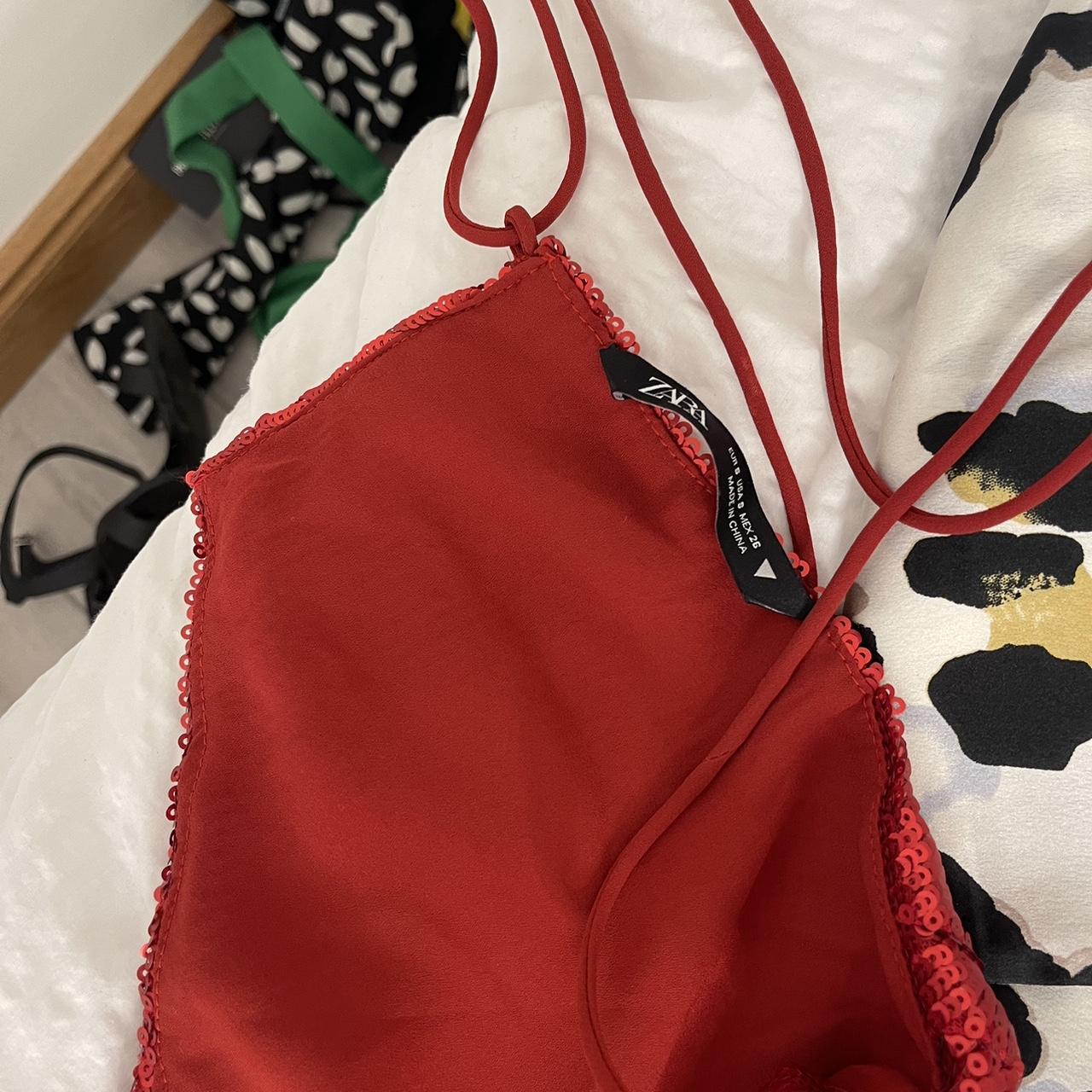 red zara backless top perfect for festival or even a... - Depop