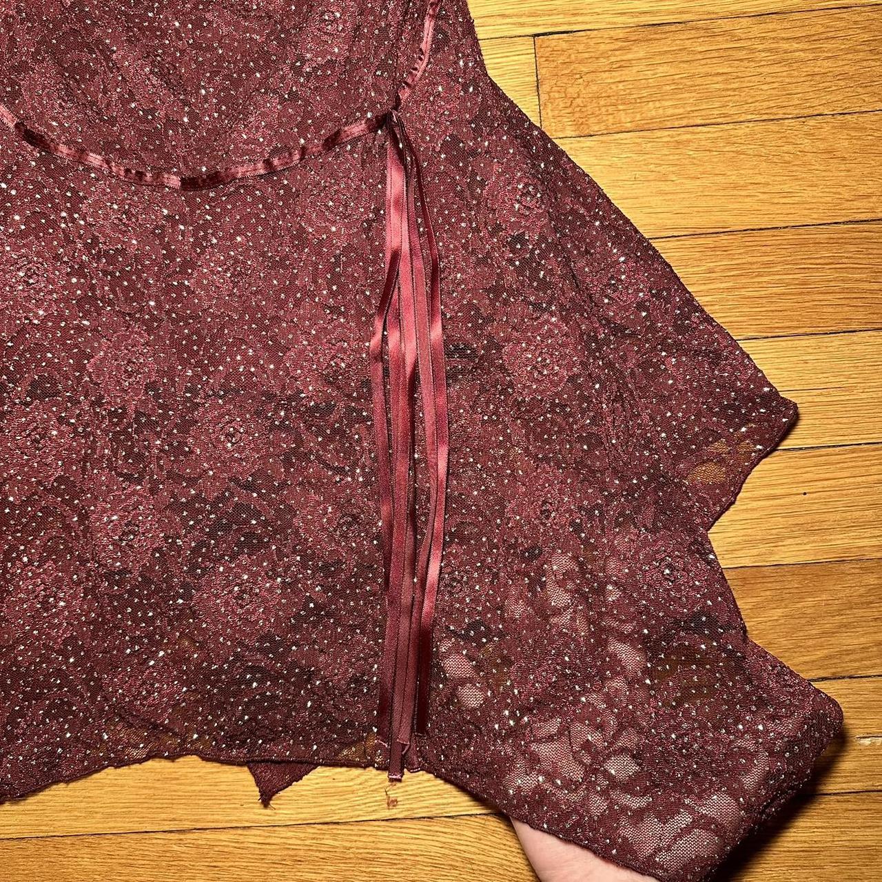 Rampage Women's Burgundy and Silver Dress | Depop