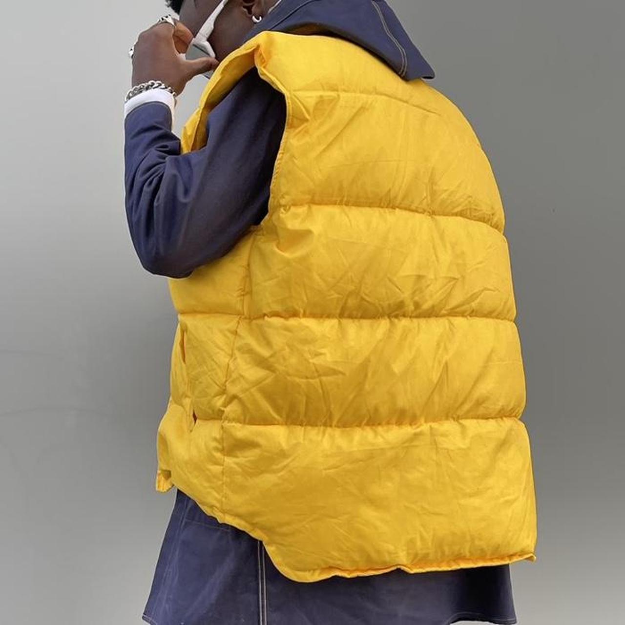 Yellow Puffer Vest - Depop