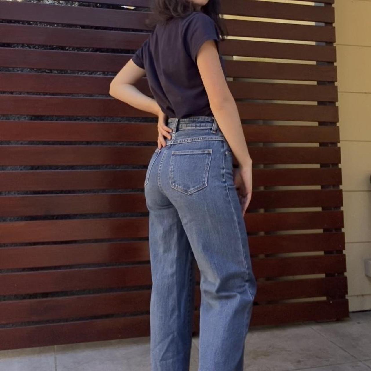 abrand | high waisted a-line denim jeans | flare leg... - Depop