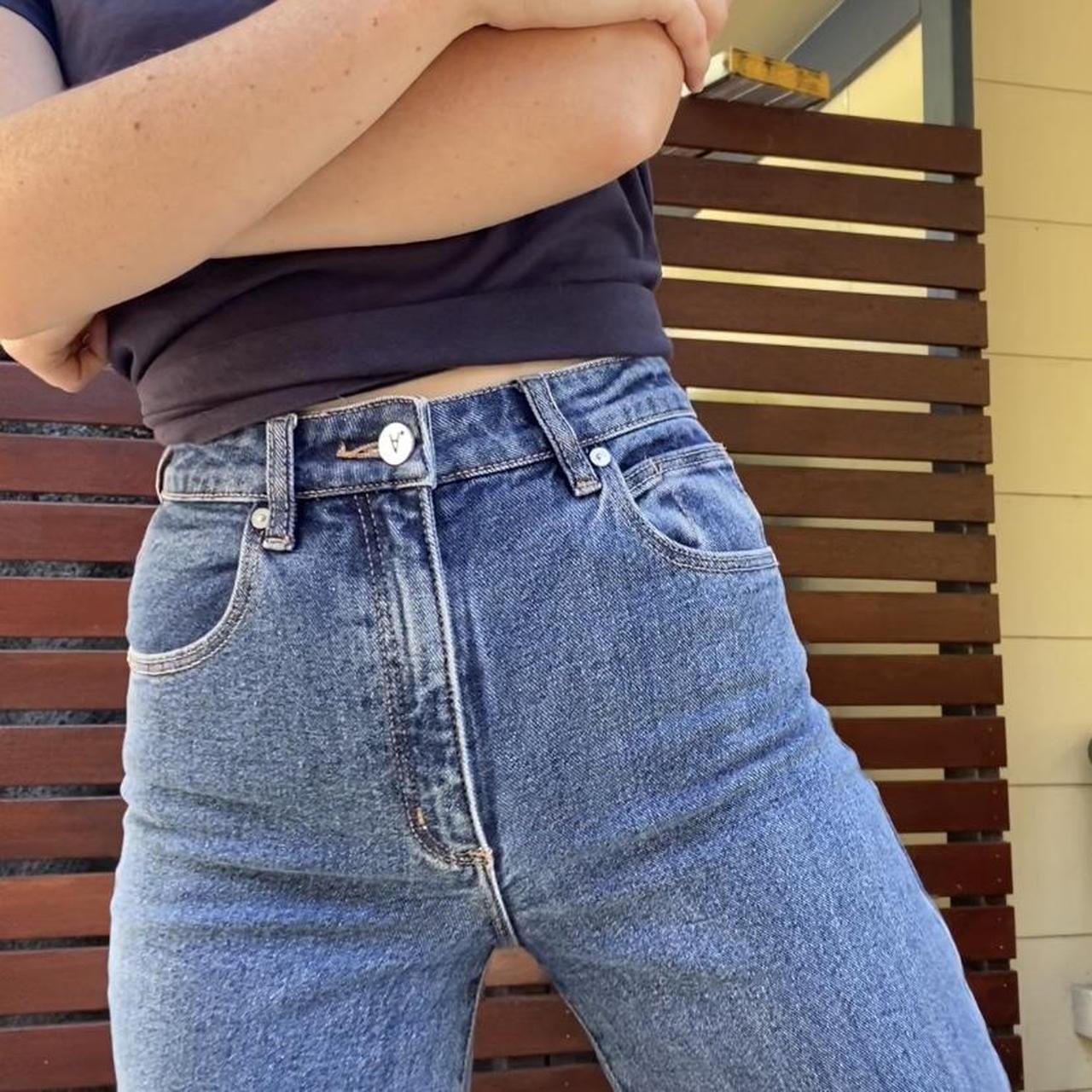 abrand | high waisted a-line denim jeans | flare leg... - Depop