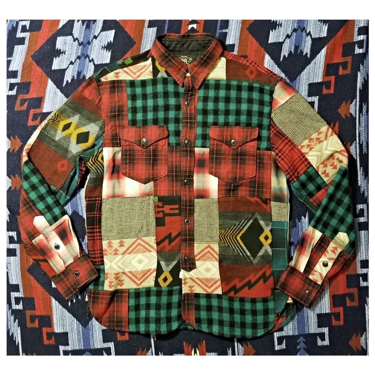 DOUBLE RL RALPH LAUREN RRL 100% WOOL PATCHWORK... - Depop