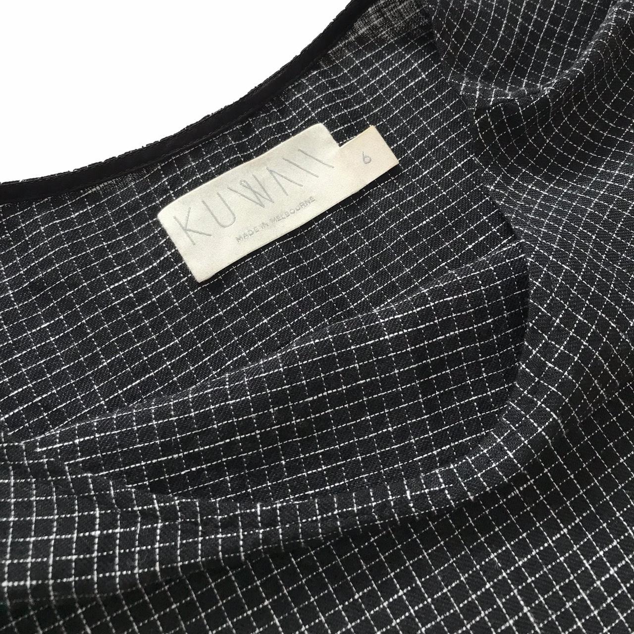 Shell Tee ☆ ☆ Kuwaii ☆ Black and white grid on... - Depop