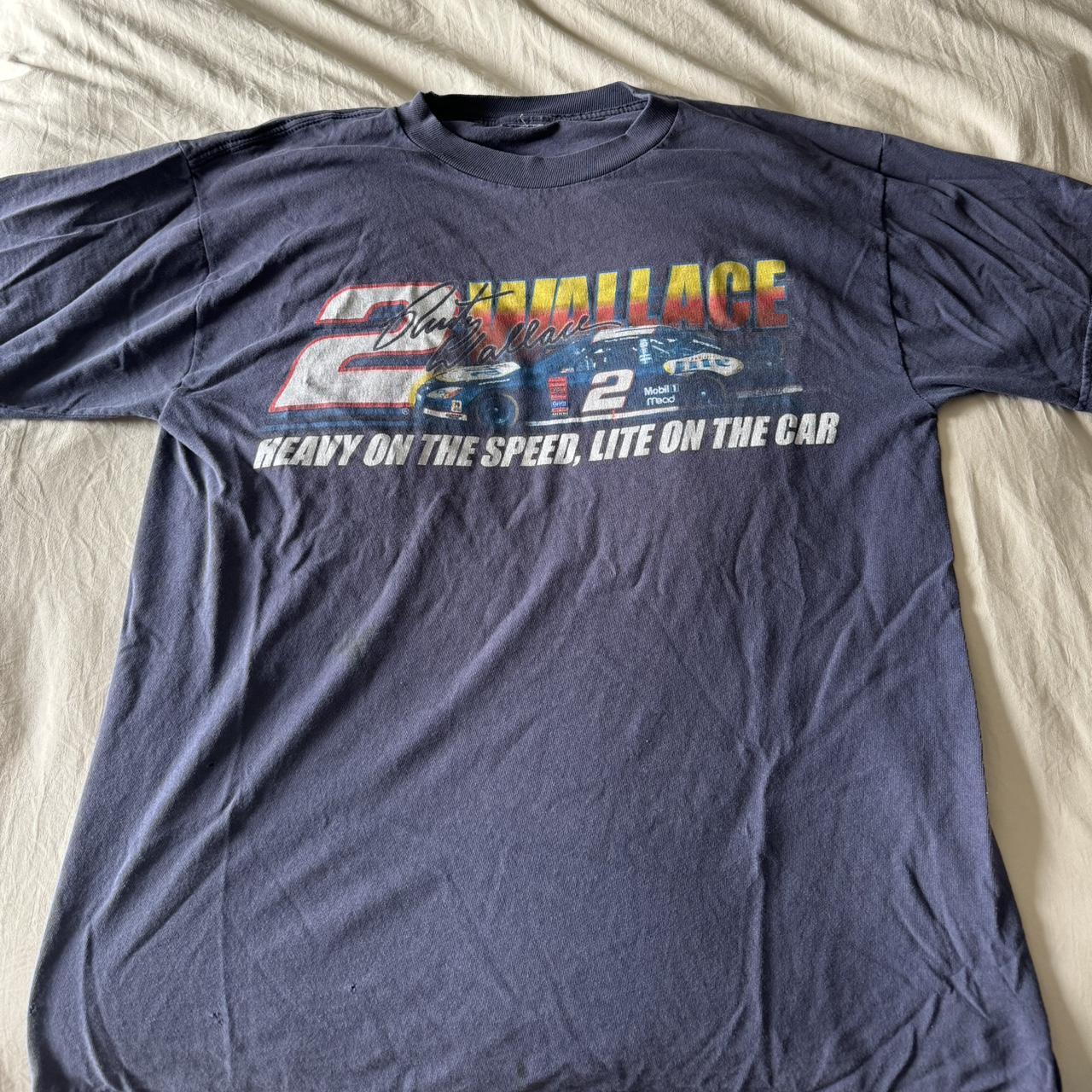 Navy blue nascar graphic t-shirt. - Depop