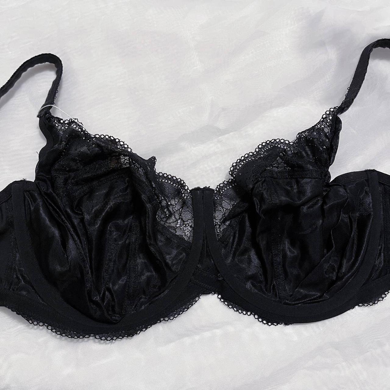 Panache Clara Full Cup Black Semi-Sheer Lace Unlined... - Depop