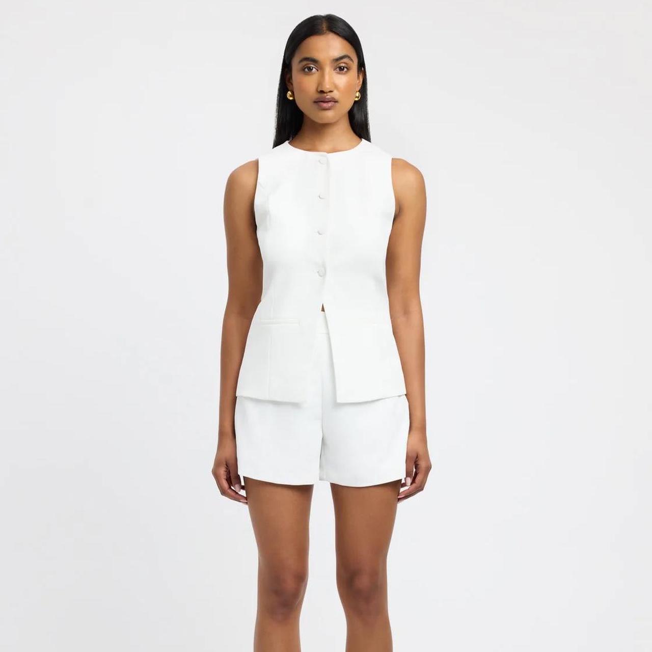 Kookai Ariel Crew Vest and Shorts Both in Natural... - Depop