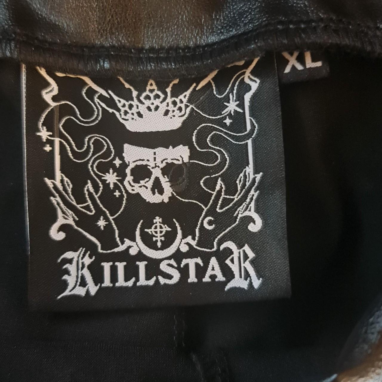 Black Killstar Studded Faux Leather Trousers - Size... - Depop