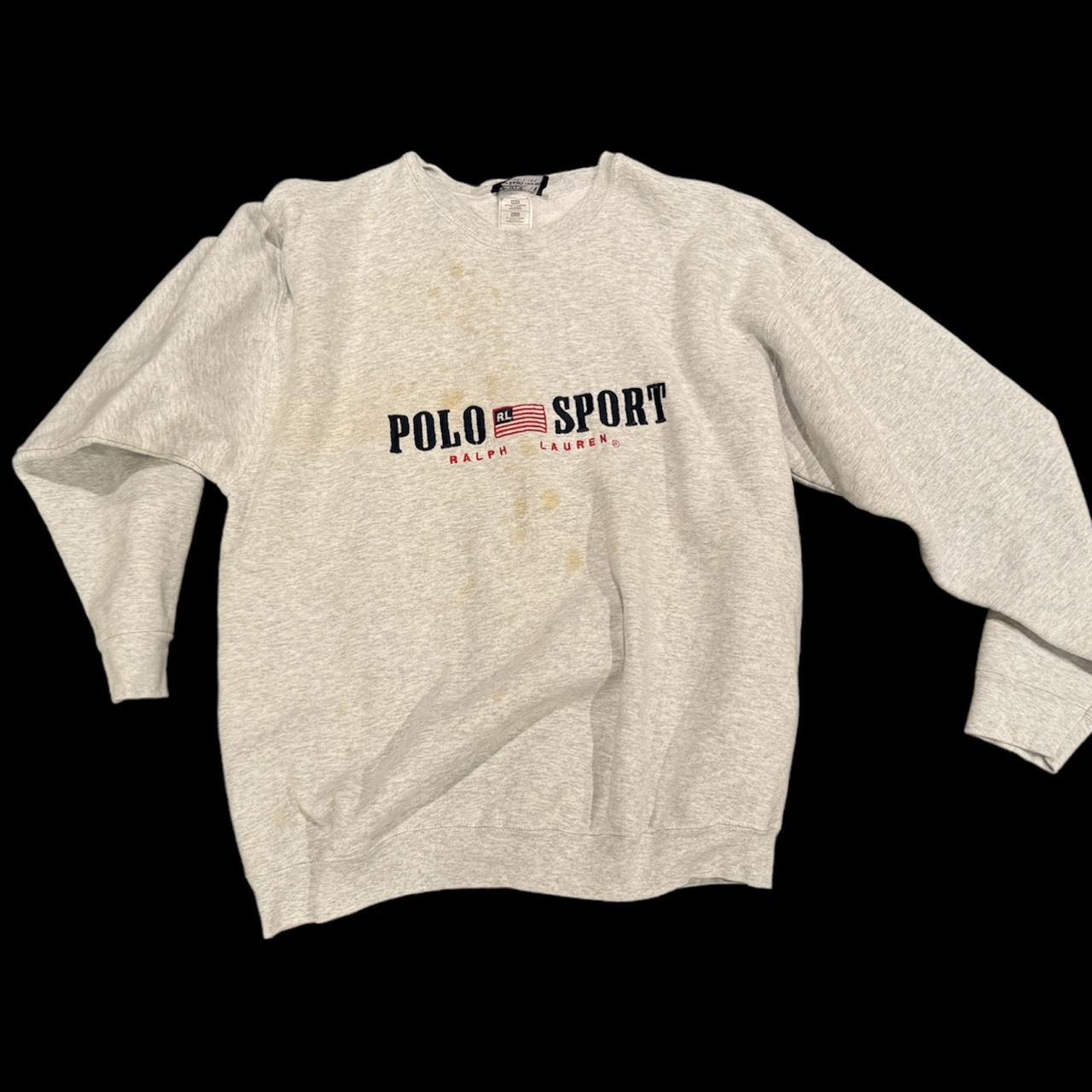 Polo Sport by Ralph Lauren grey and red crewneck... - Depop