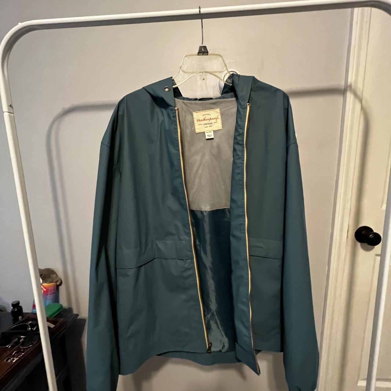 Teal “Weatherproof Vintage” Branded Rain Jacket - Depop