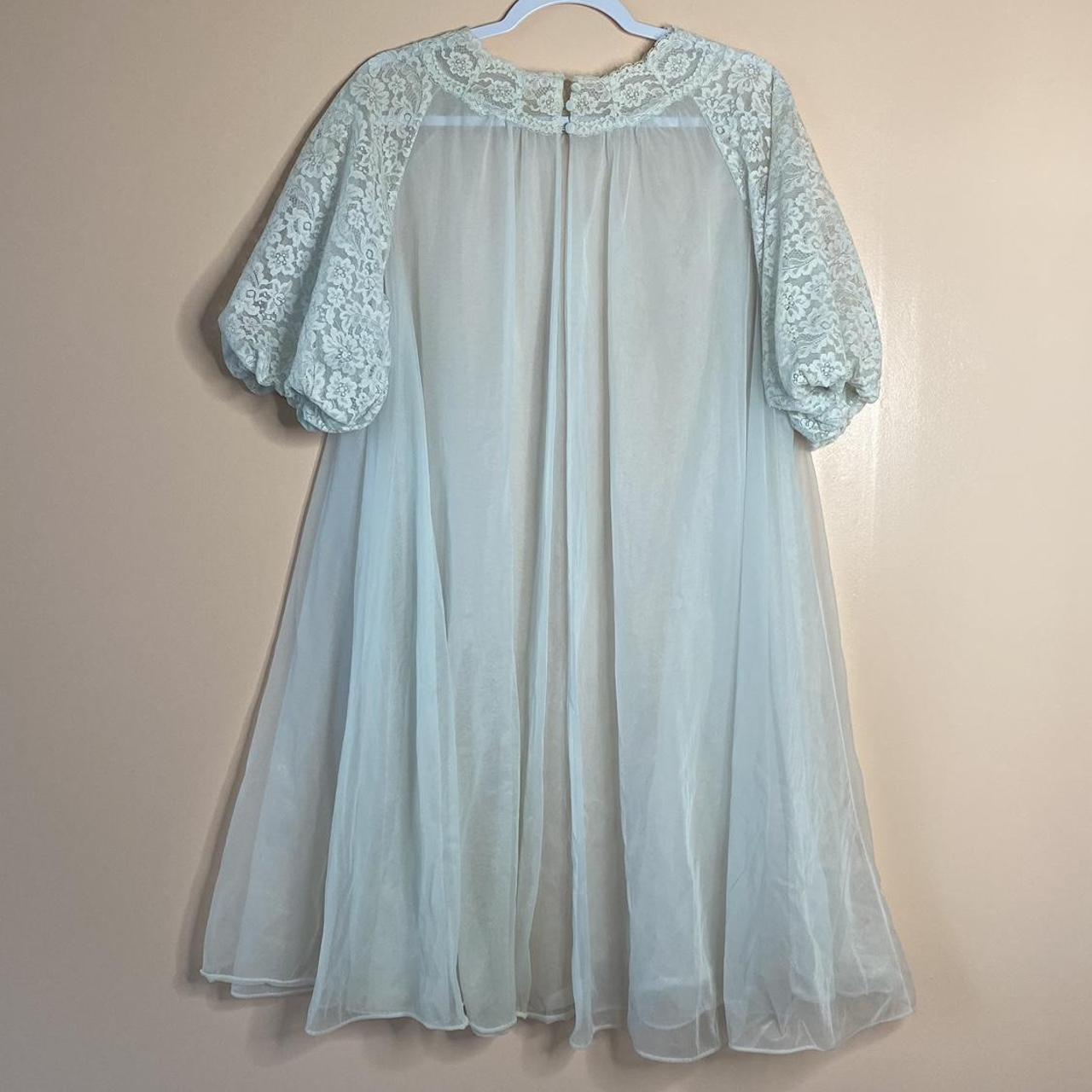 Vanity Fair Women's Blue and White Robe | Depop