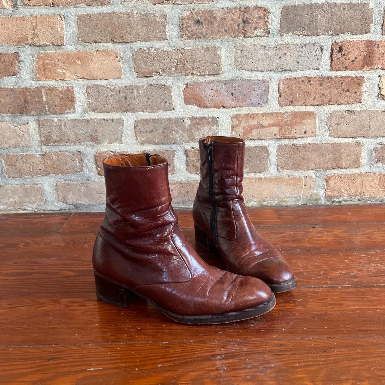 Florsheim vintage leather boots. Fits a size 10 in... - Depop