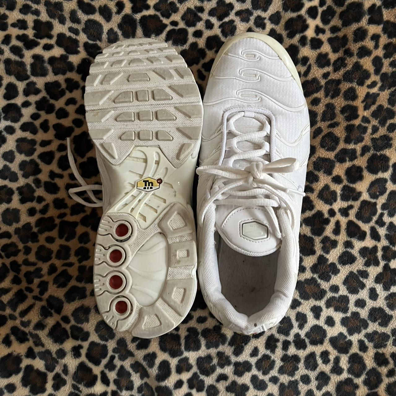 White Nike TN trainers #dope high key beaten up a... | Depop