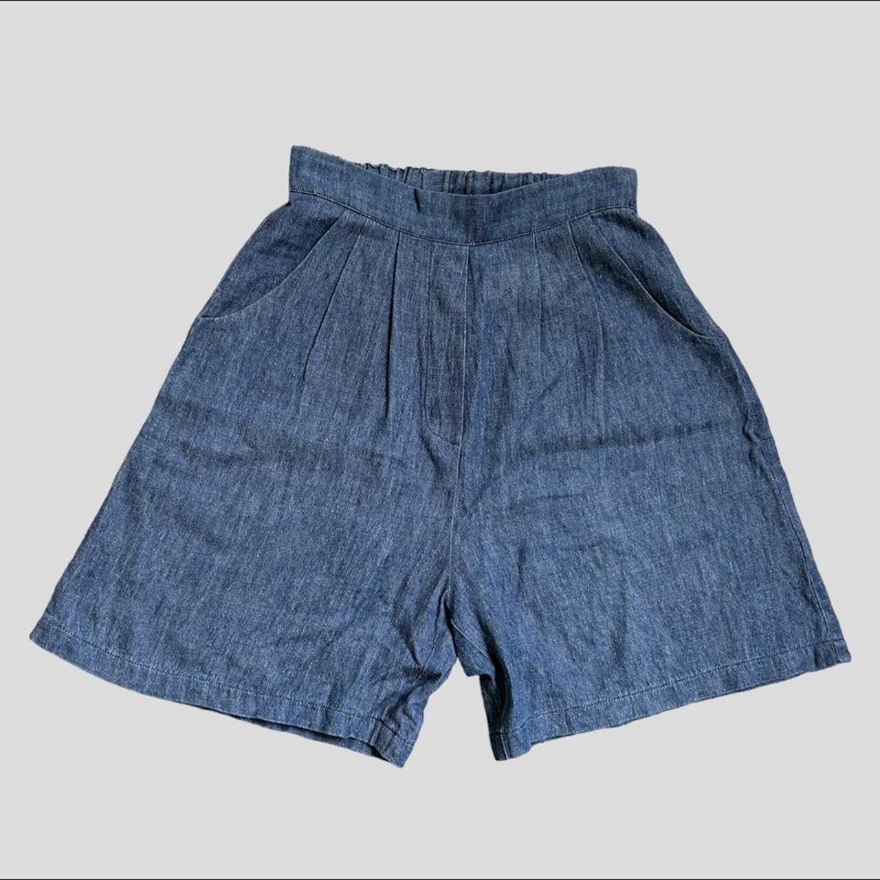 KUWAII Denim shorts Size: 6 Colour: light... - Depop