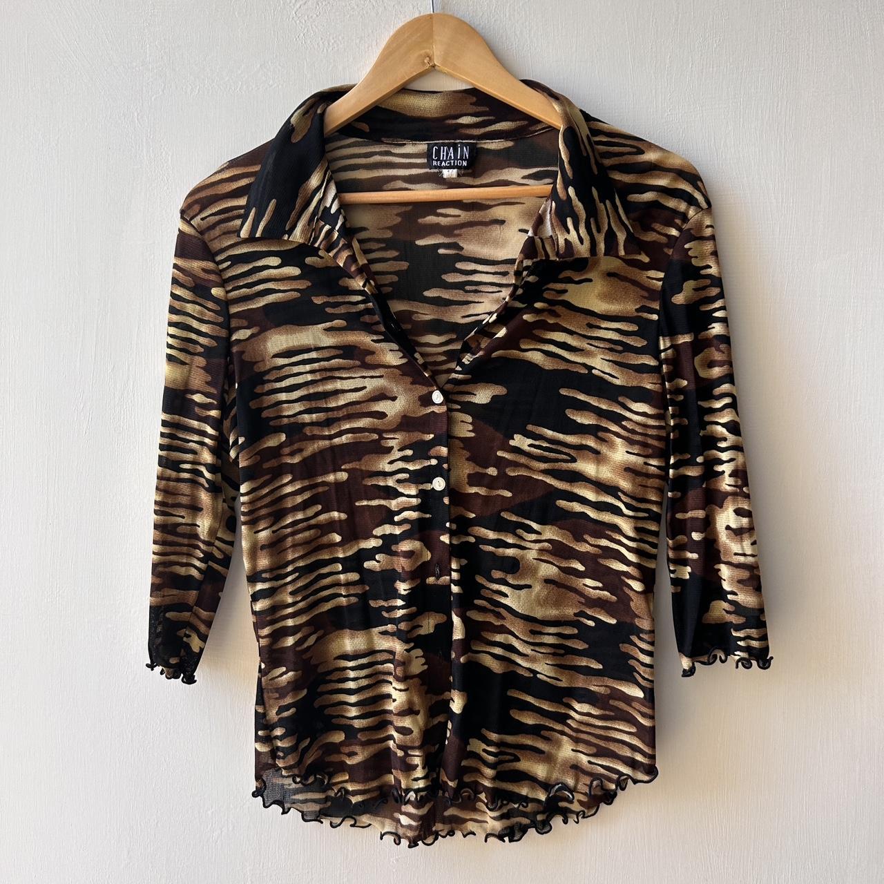 Graf if brown mesh shirt Three quarter sleeve, sooo... - Depop