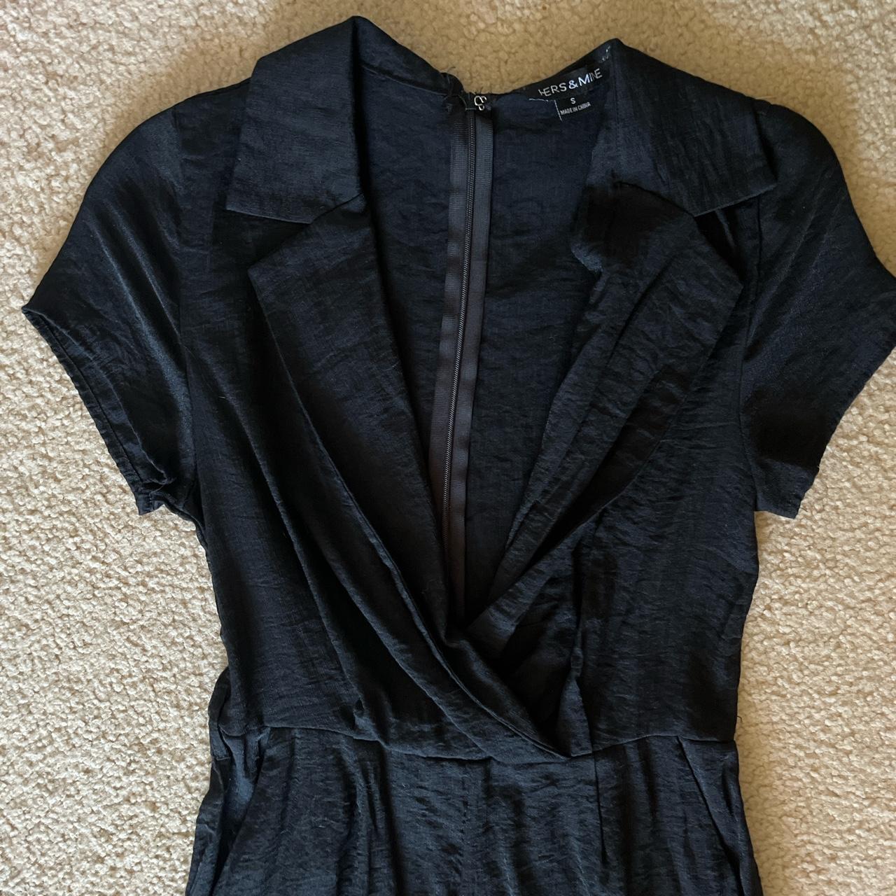 Deep V black jumpsuit Brand: Hers&Mine Size:... - Depop