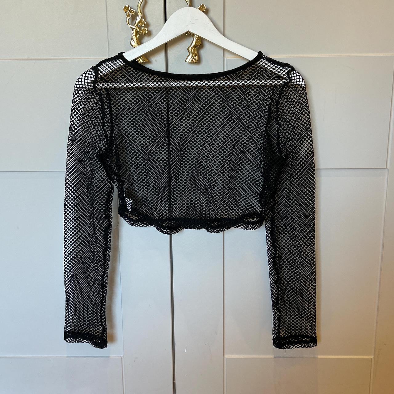 Long sleeve fishnet black mesh top Perfect for... | Depop