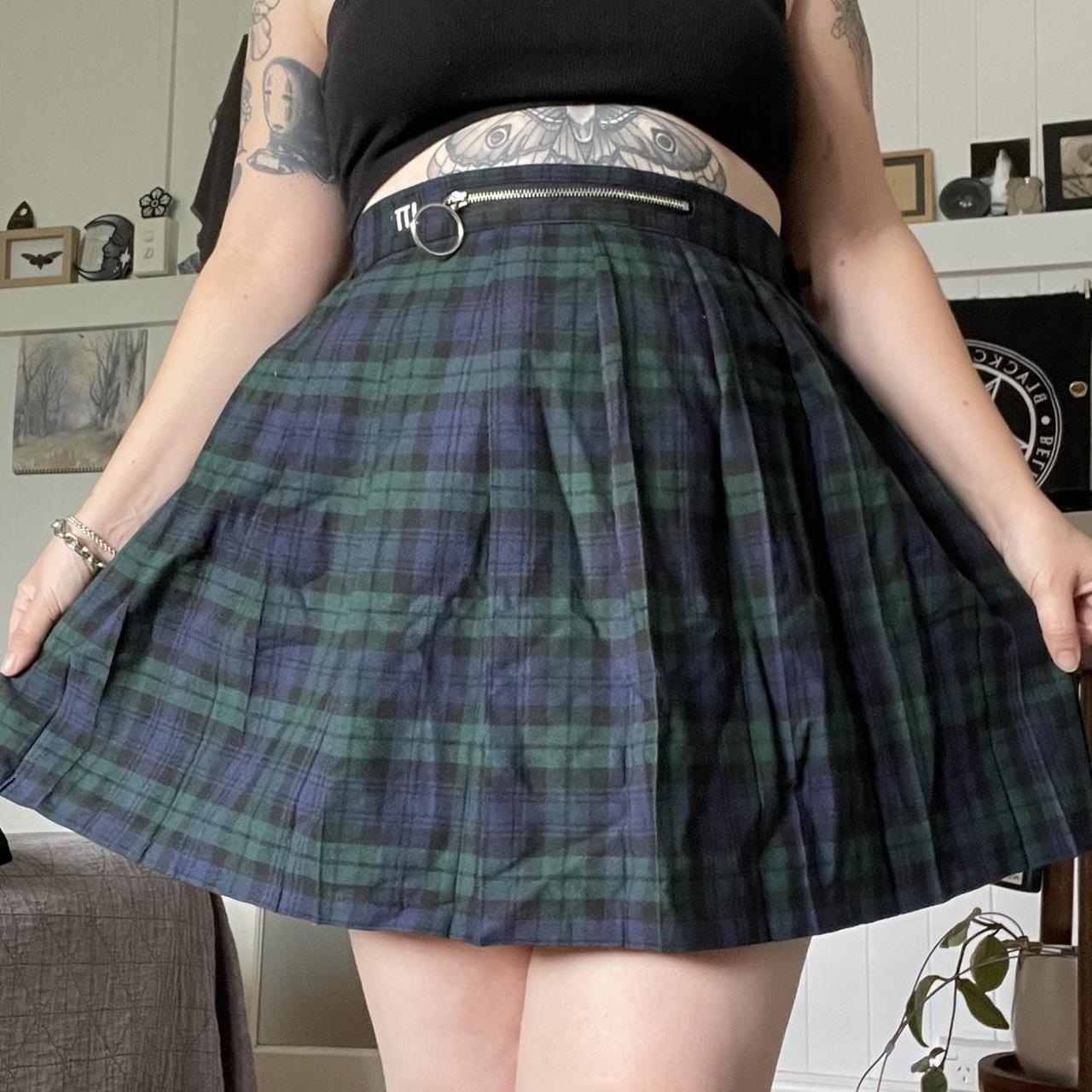 LOVE TOO TRUE BROOKE TARTAN PLEATED SKIRT UK... - Depop