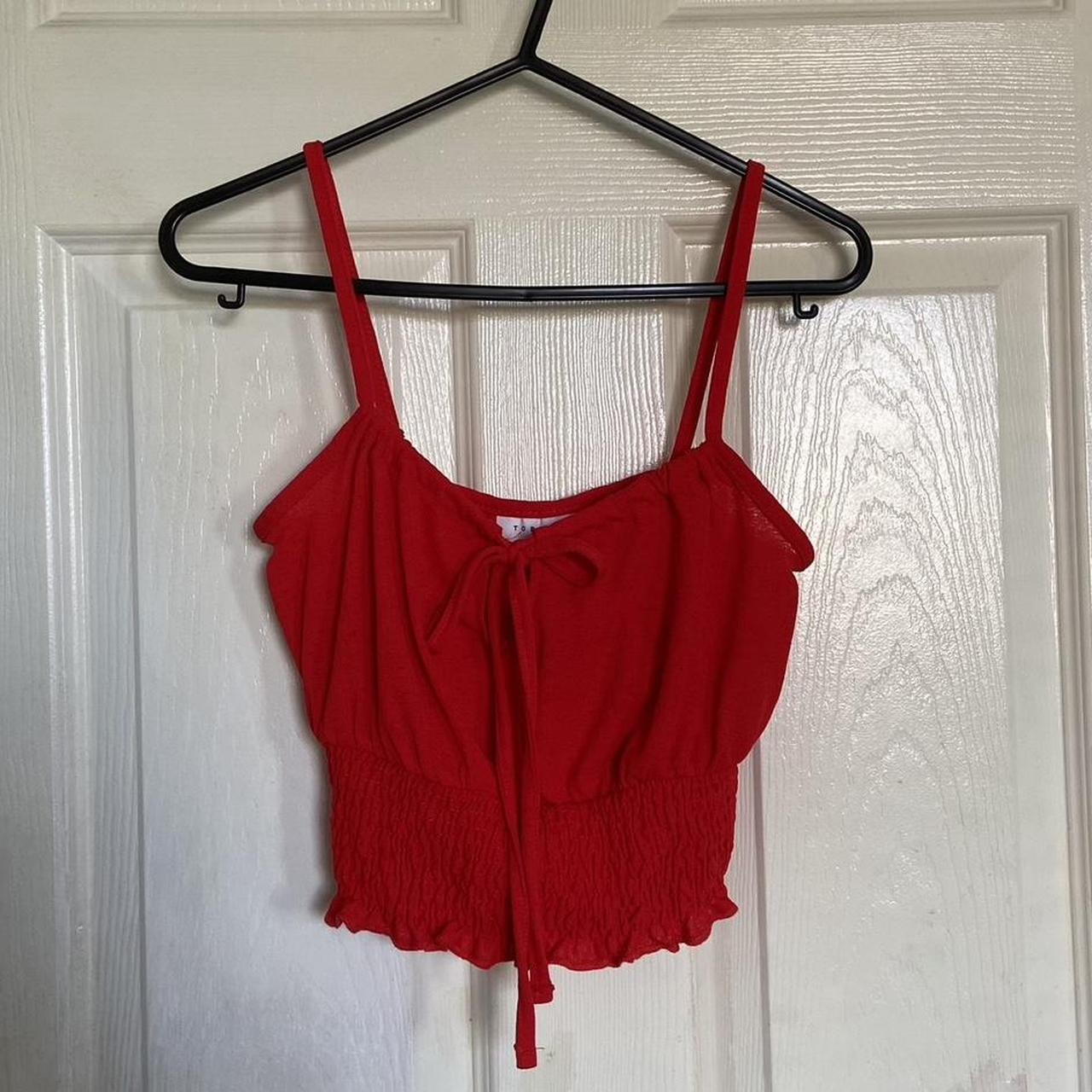Super Cute Red Crop Top Size 6 Never been... - Depop