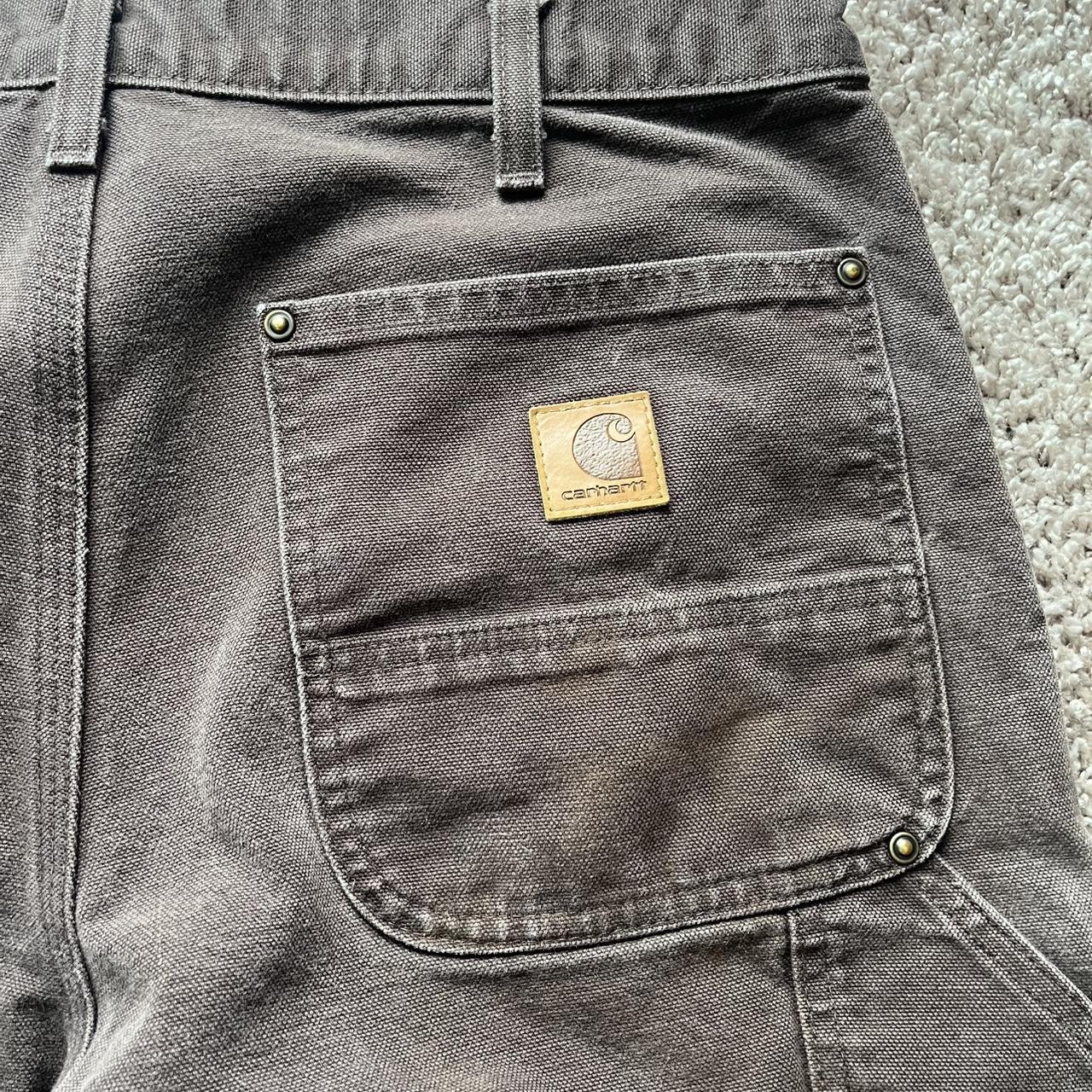 Brown Carhartt B136 double knee pants. Loose and... - Depop