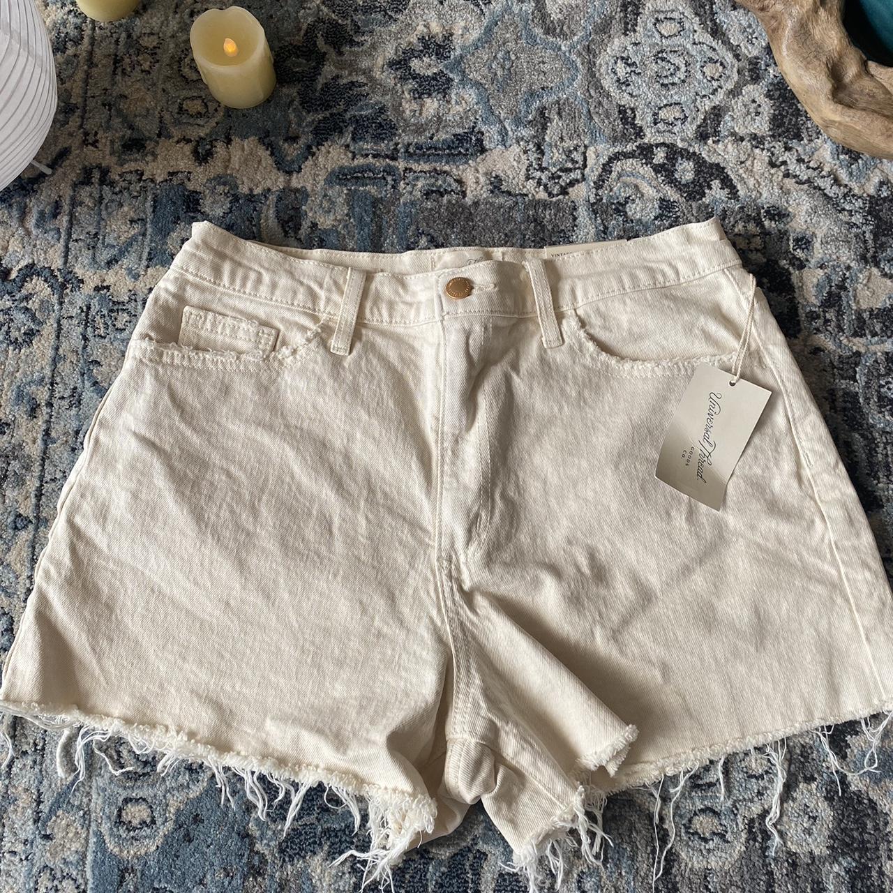 Brand new universal thread shorts Size 8 High rise... - Depop