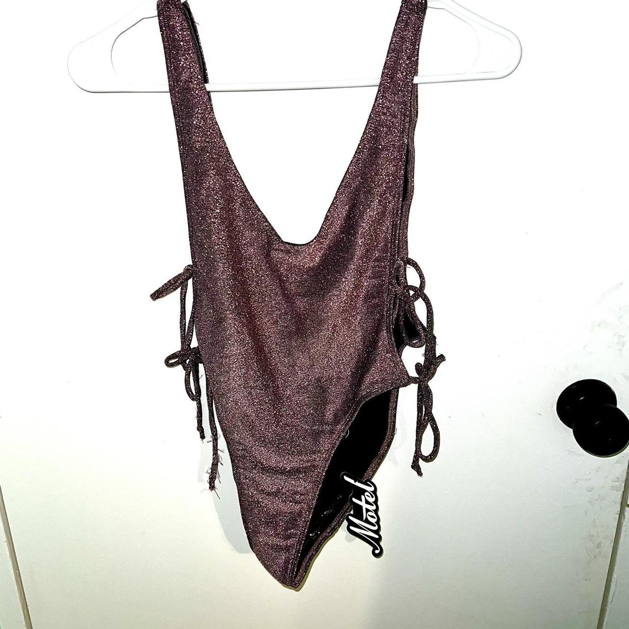 Motel rocks “nishi” swimsuit in gunmetal glitter.... - Depop