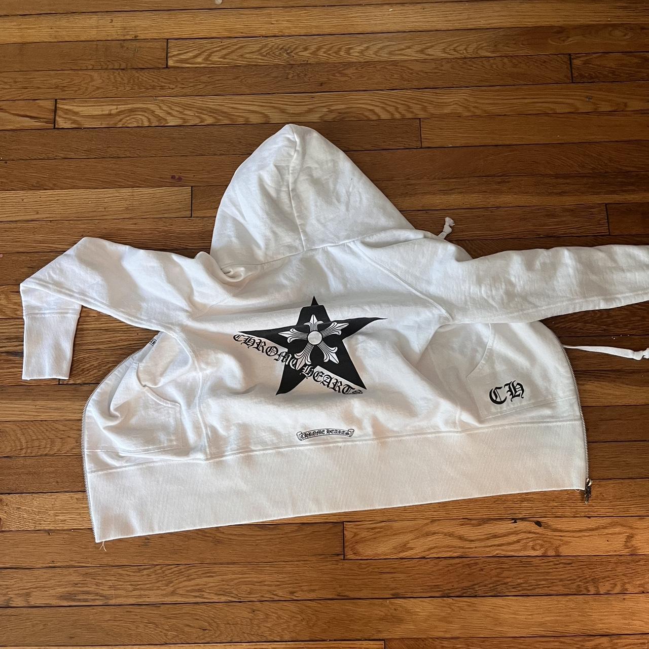 Chrome Hearts Women's White and Black Jacket | Depop