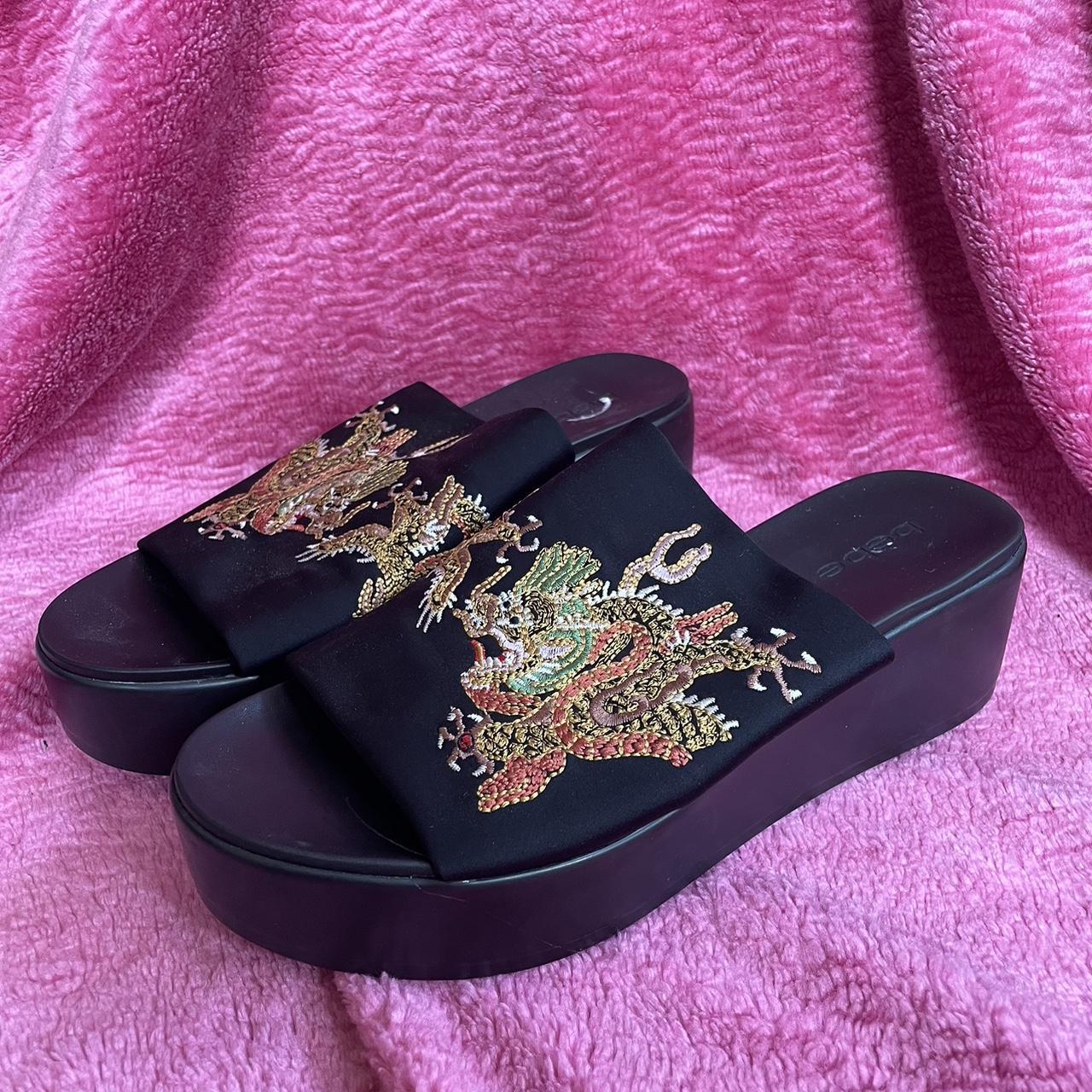 incredible vintage BeBe platform slip on... - Depop