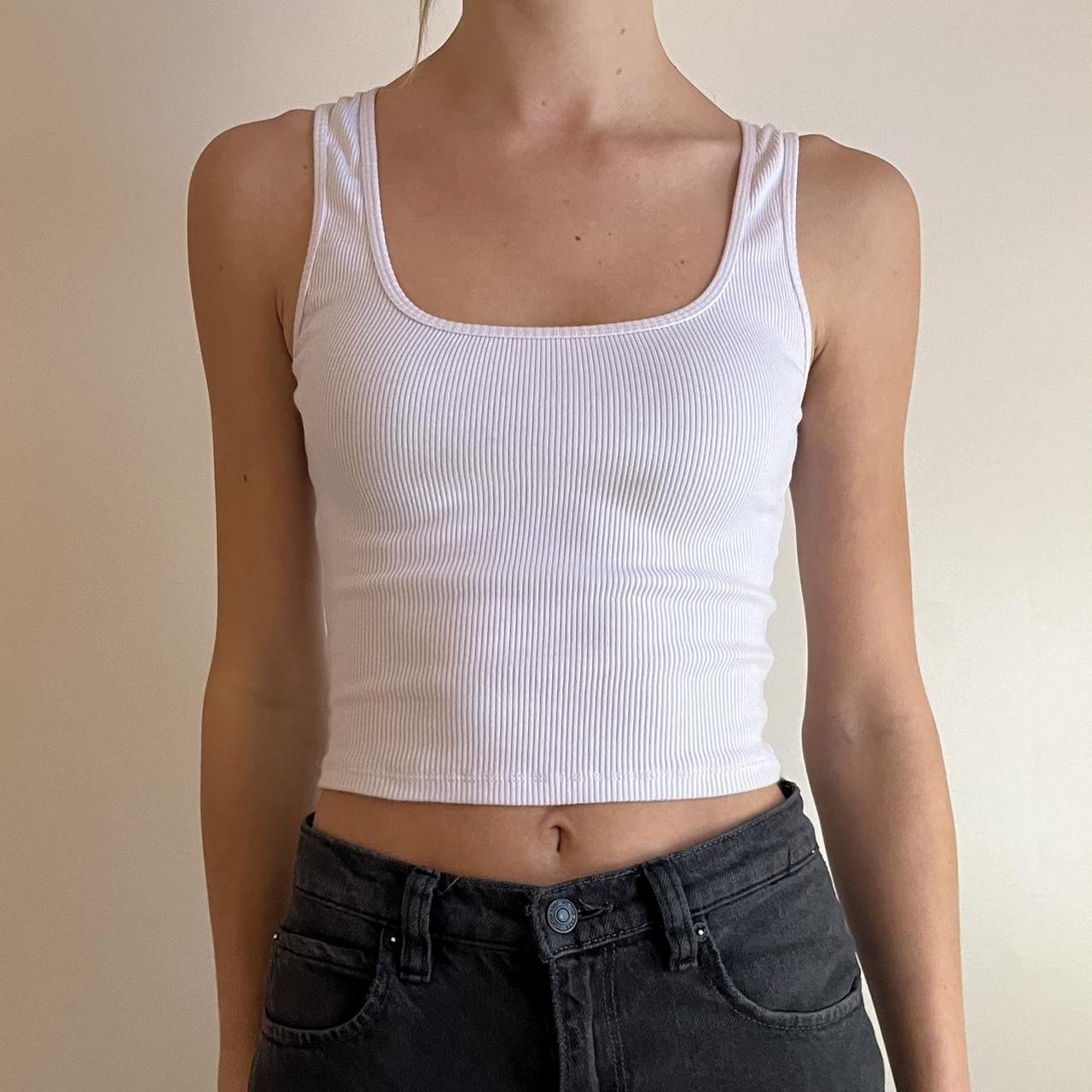 Basic white tank great to have as a closet staple - Depop