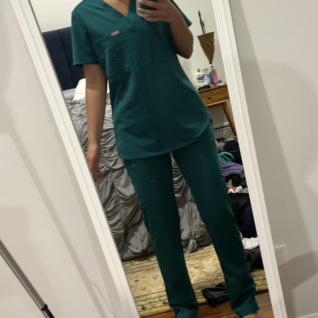 Green figs scrub top and bottom Both size S. Pants... - Depop