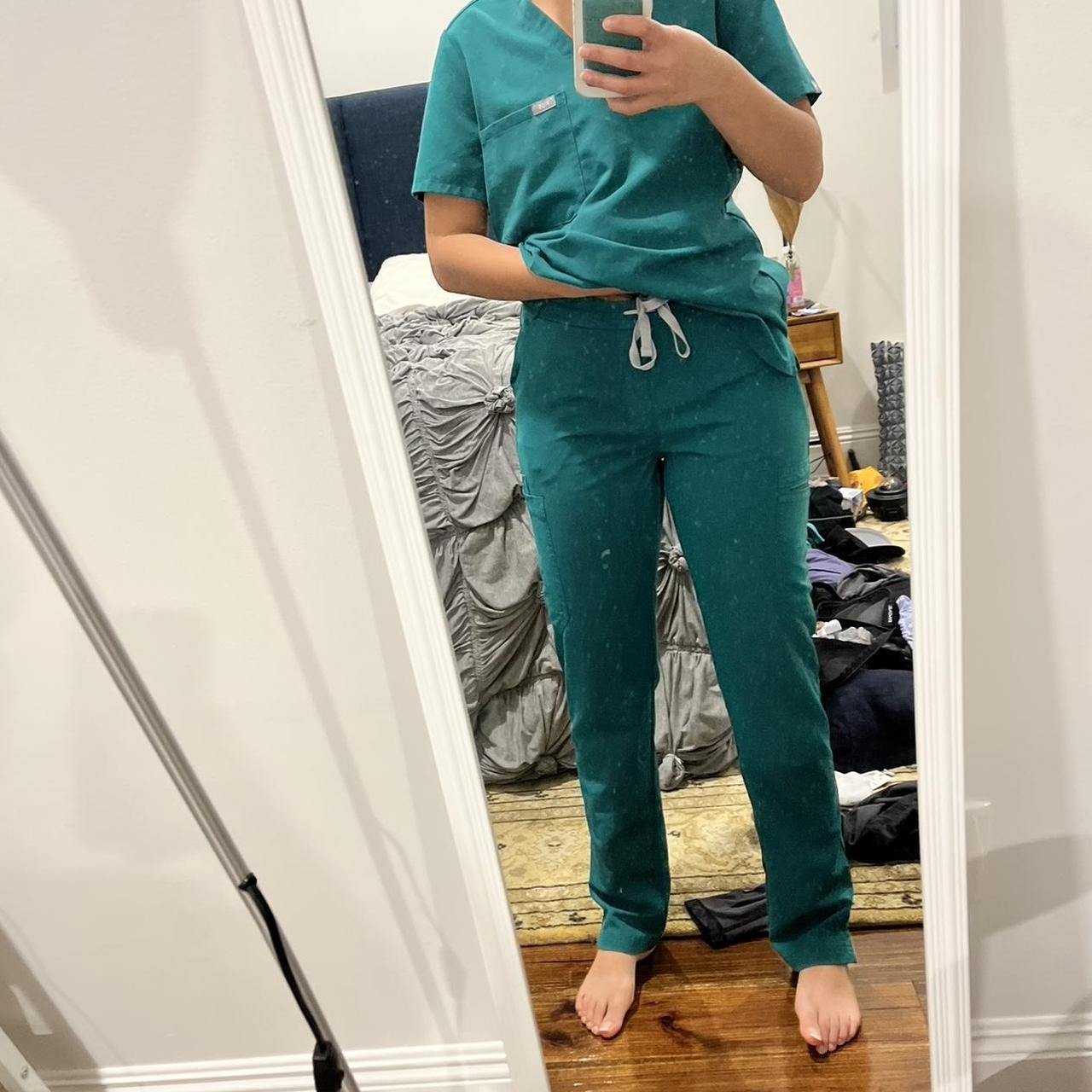 Green figs scrub top and bottom Both size S. Pants... - Depop