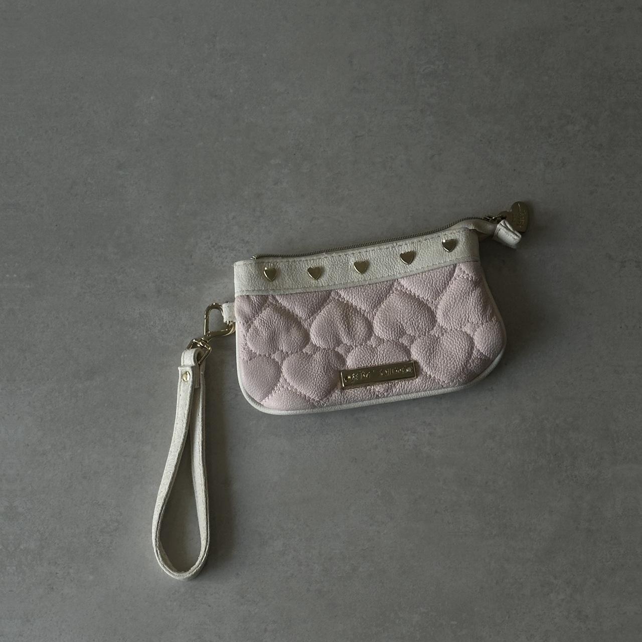 betsey johnson pink heart wallet/pouch - Depop
