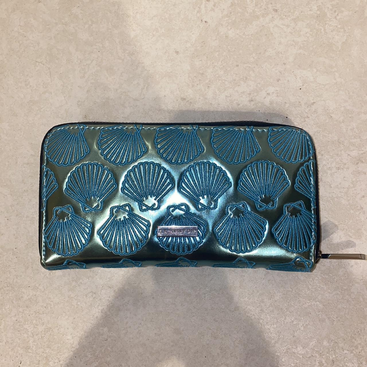Skinny dip blue metallic seashell wallet - Depop