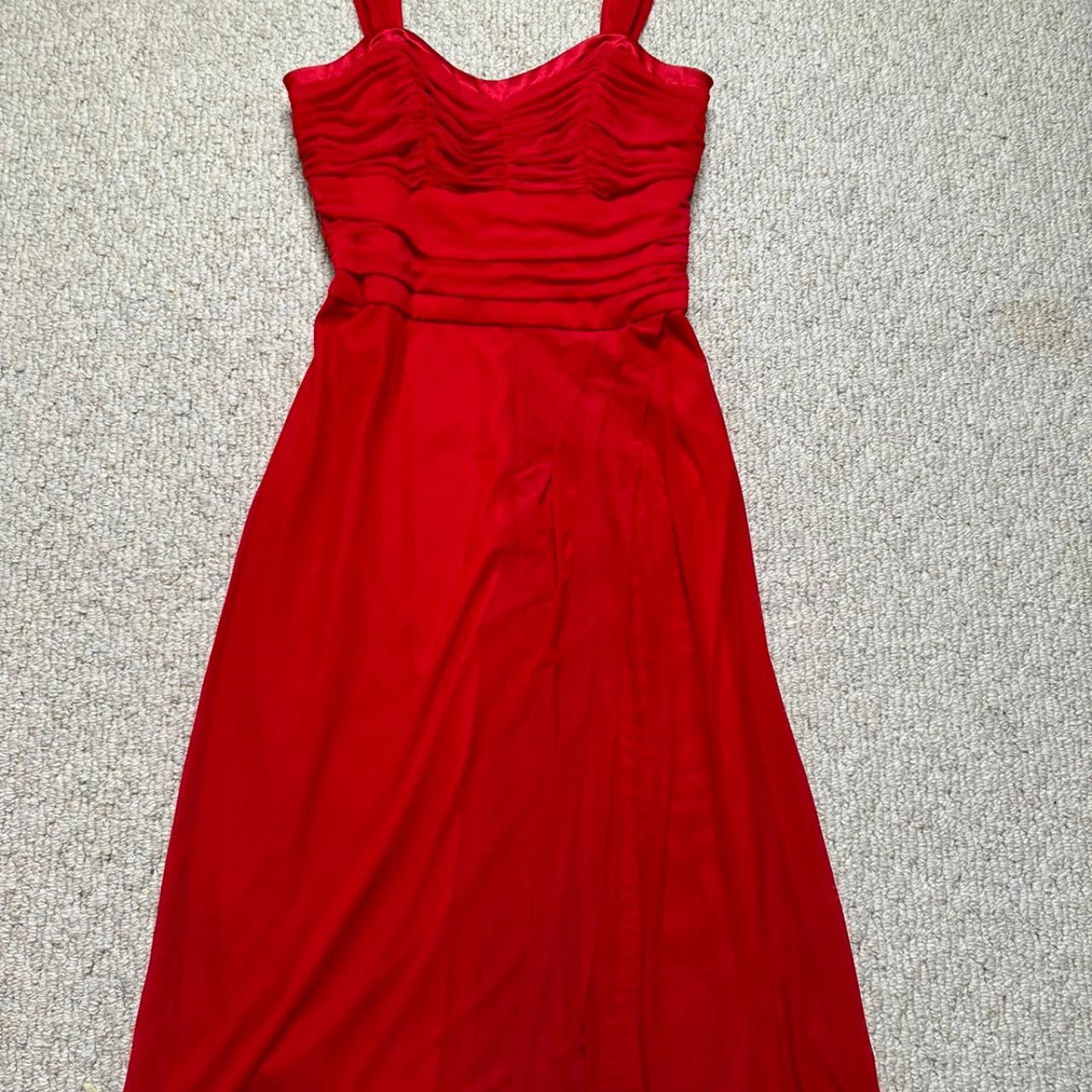 next red layered maxi dress Vintage Great condition... - Depop