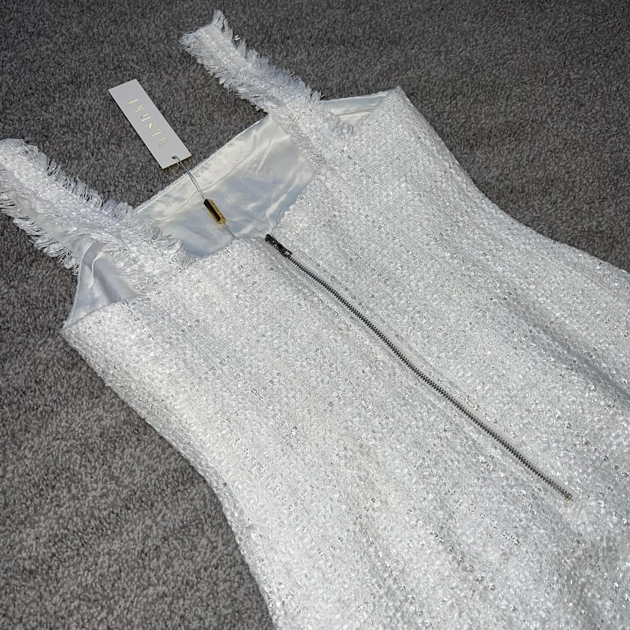 Meshki White Tweed Mini Dress Size XS Brand new... - Depop
