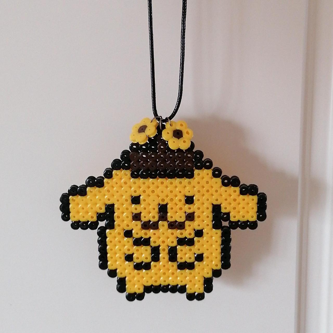 Handmade pompompurin gama perler picture bead necklace. - Depop