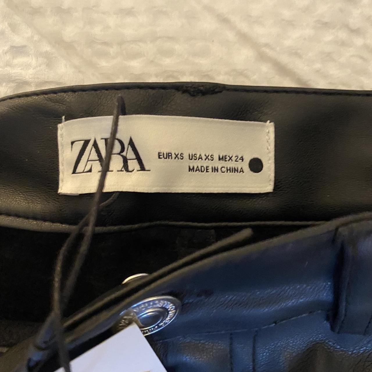 Zara The Lizzy Midi Skirt Faux Leather Size XS... - Depop