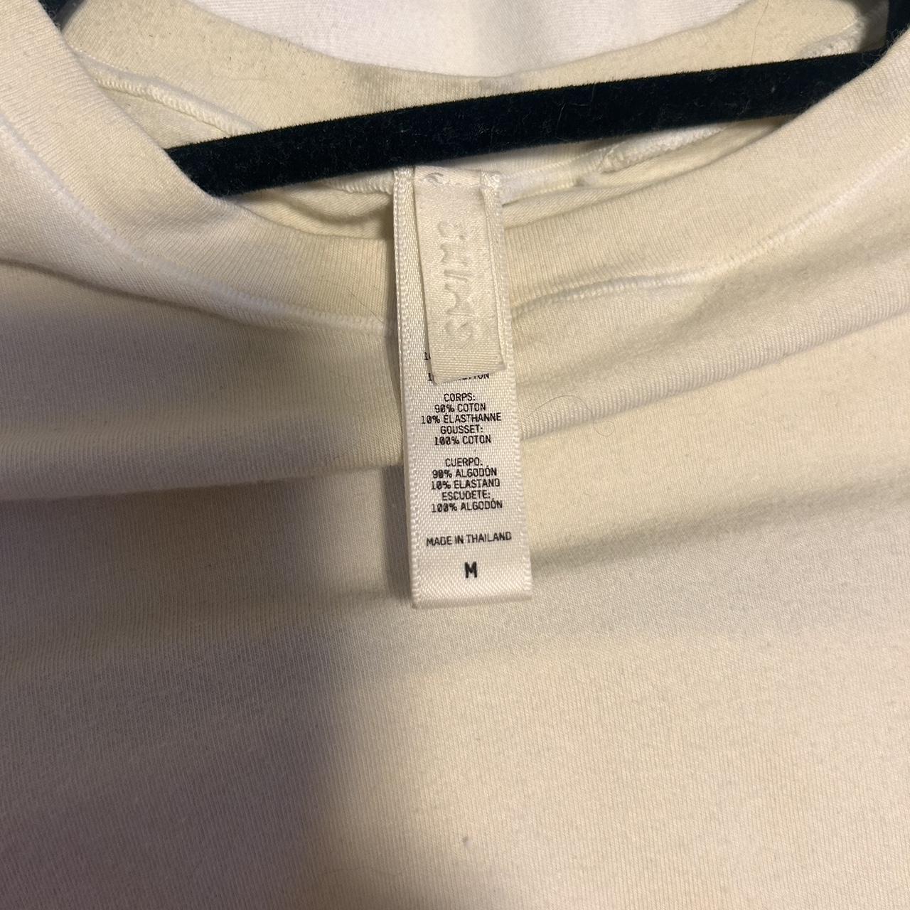 Skims cream T-shirt bodysuit Size M Pink stain on... - Depop