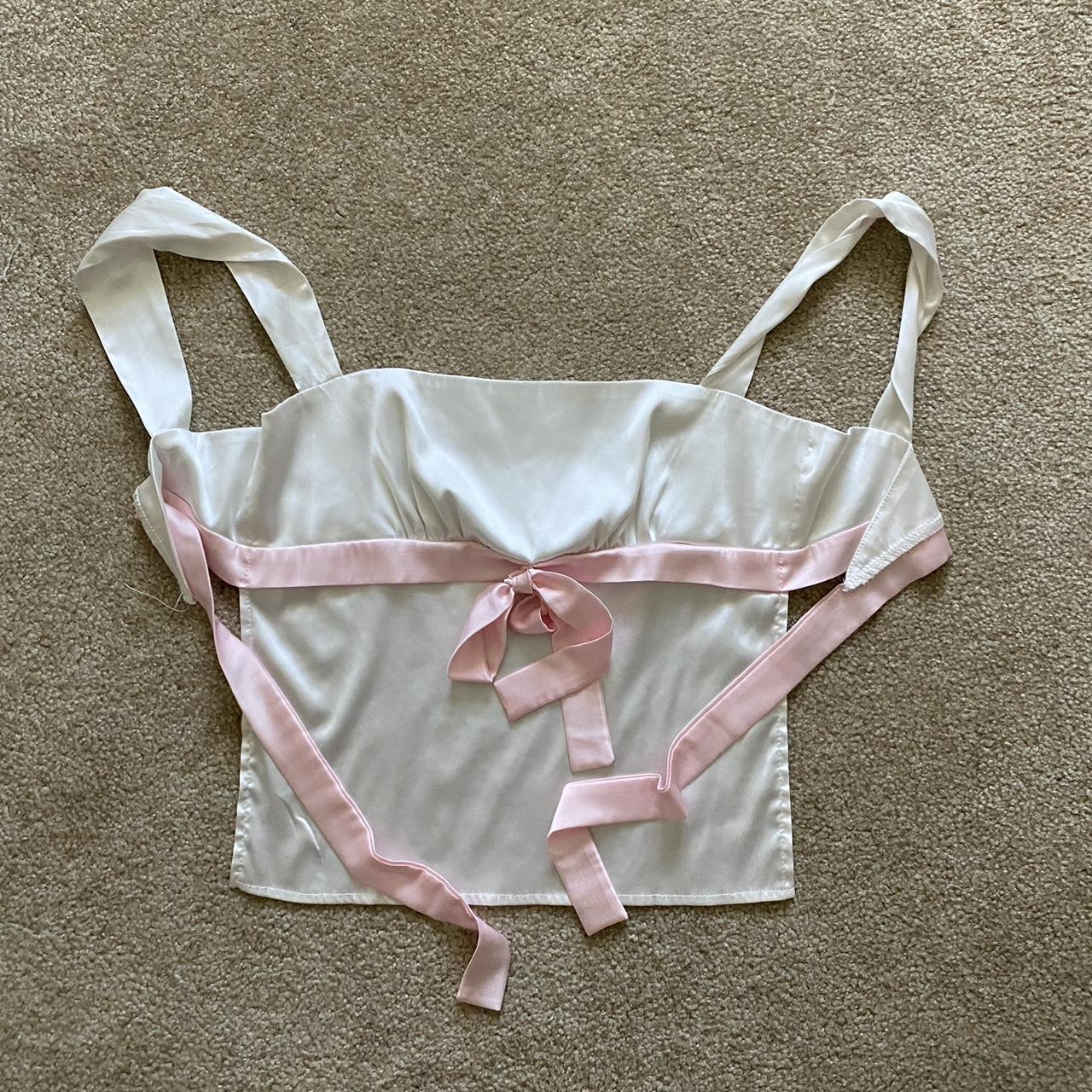 Feinty silk tie top:) size medium, if you want more... - Depop