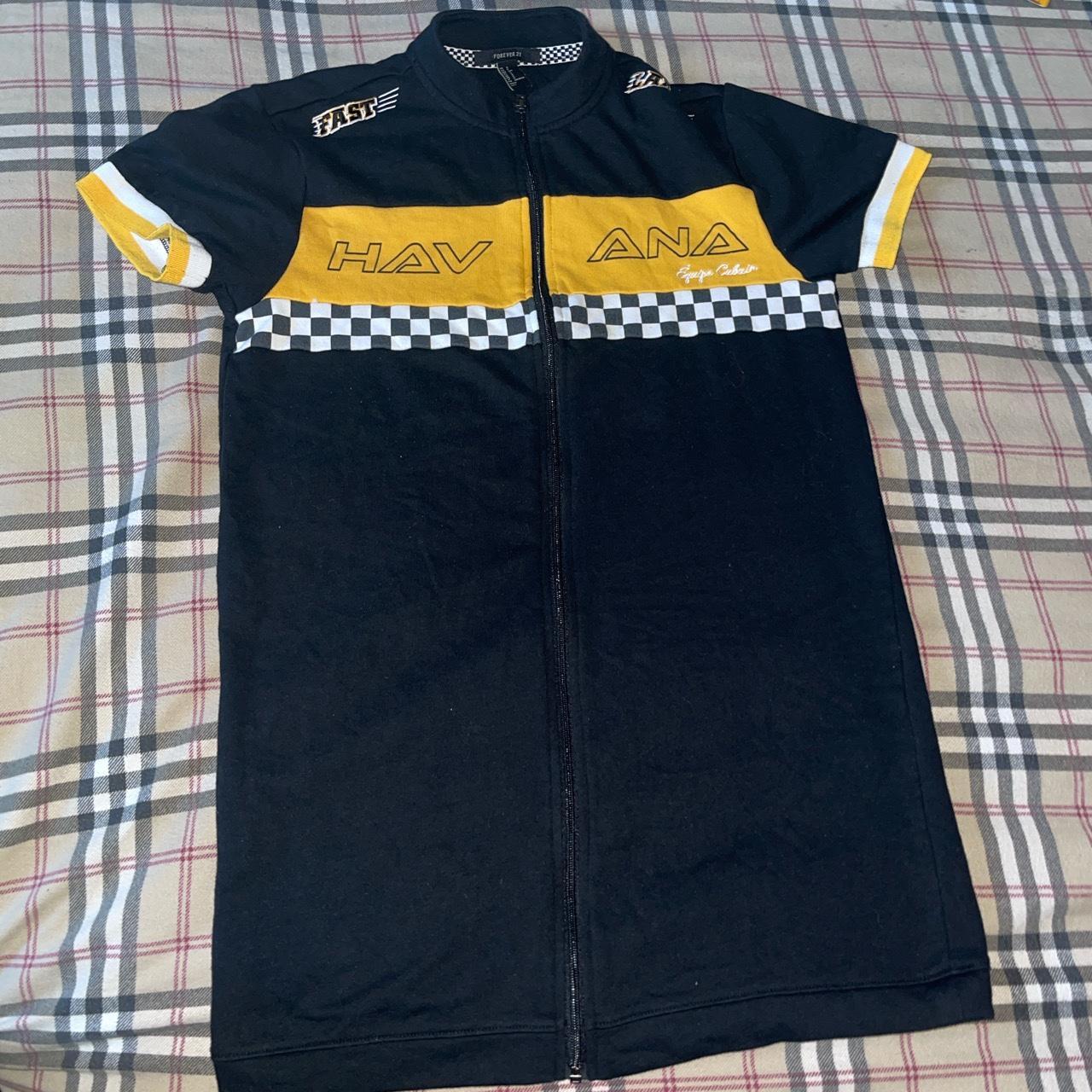 forever 21 race car zipper dress Size Small Color... - Depop