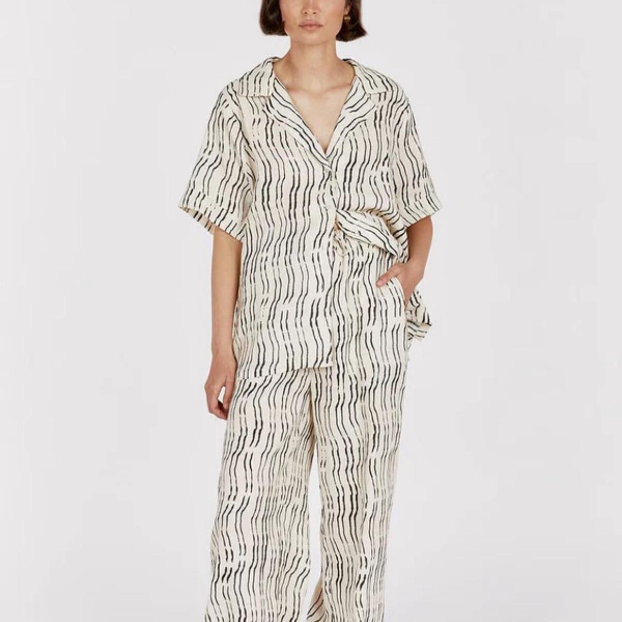 DISSH Linen summer shirt and pant set. Worn once or... - Depop