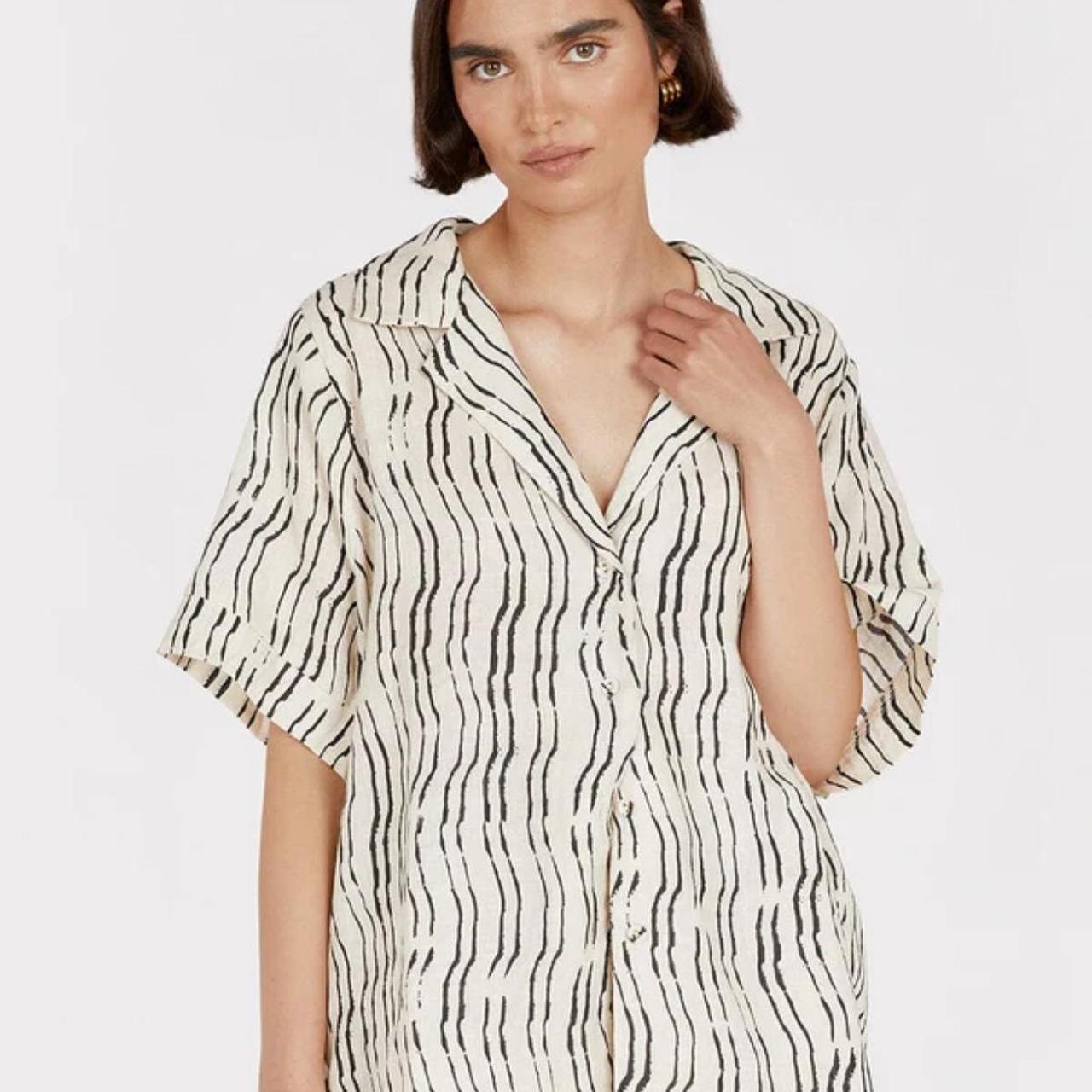 DISSH Linen summer shirt and pant set. Worn once or... - Depop